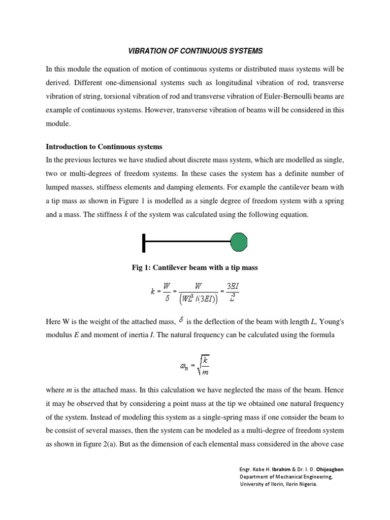 Vibration of Continuous Systems | PDF | Eigenvalues And Eigenvectors | Normal Mode