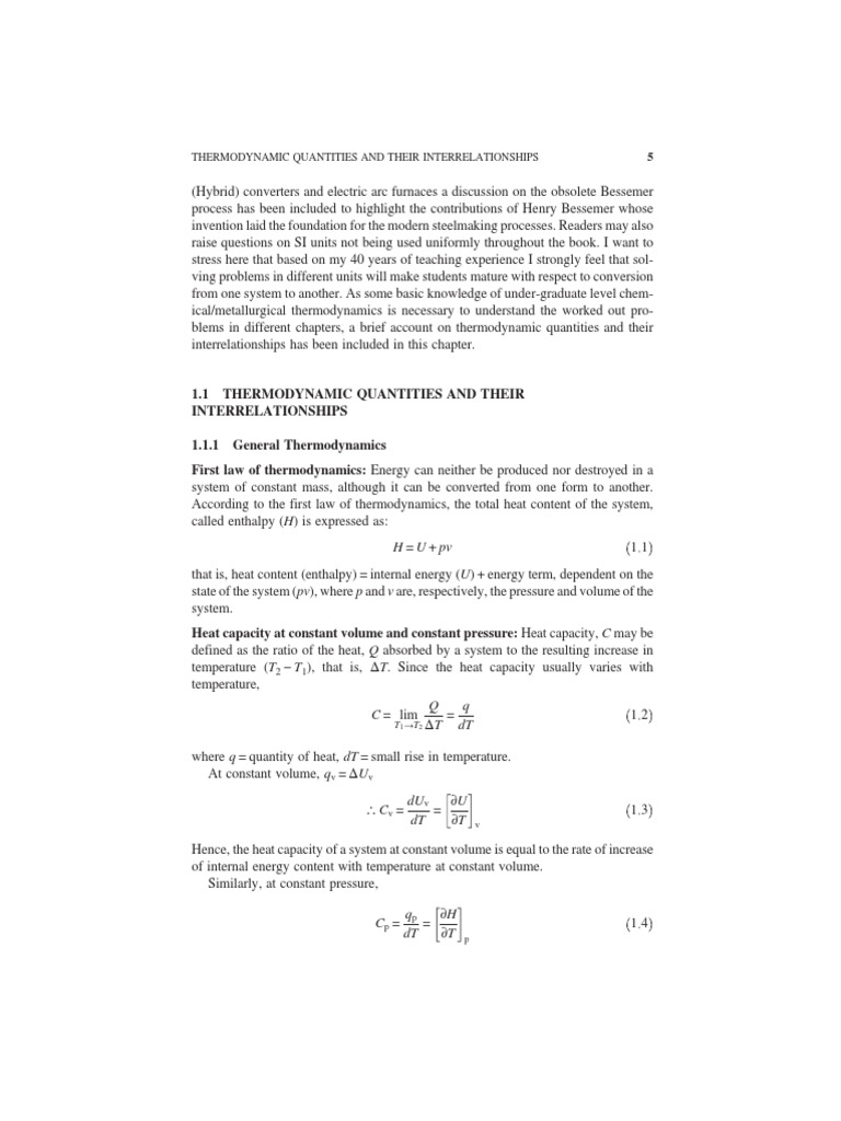 Thermodynamic Quantities and Their PDF | PDF | Enthalpy | Heat