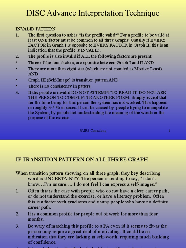 DISC Advance Interpretation TechniqueSesi2b | PDF | Stress (Biology ...