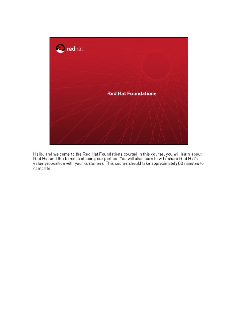 Red Hat Foundations Slides Transcript | PDF | Subscription Business ...