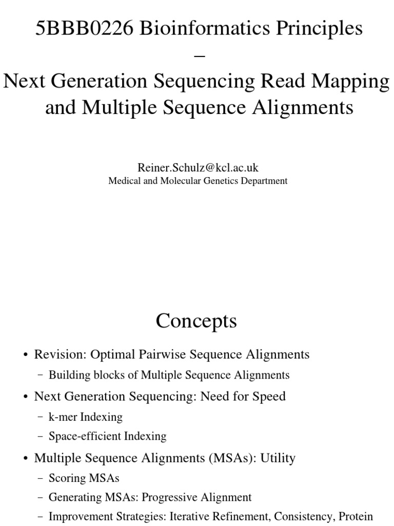 Multiple Sequence Alignments - Bioinformatics | PDF | Sequence ...