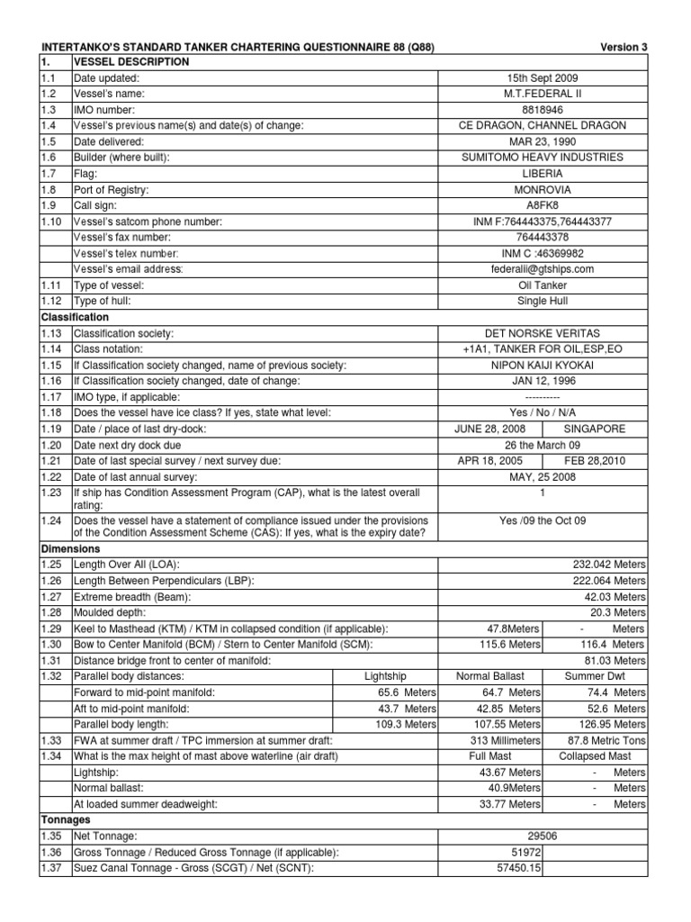 Q88 Federal II | Tonnage | Ships