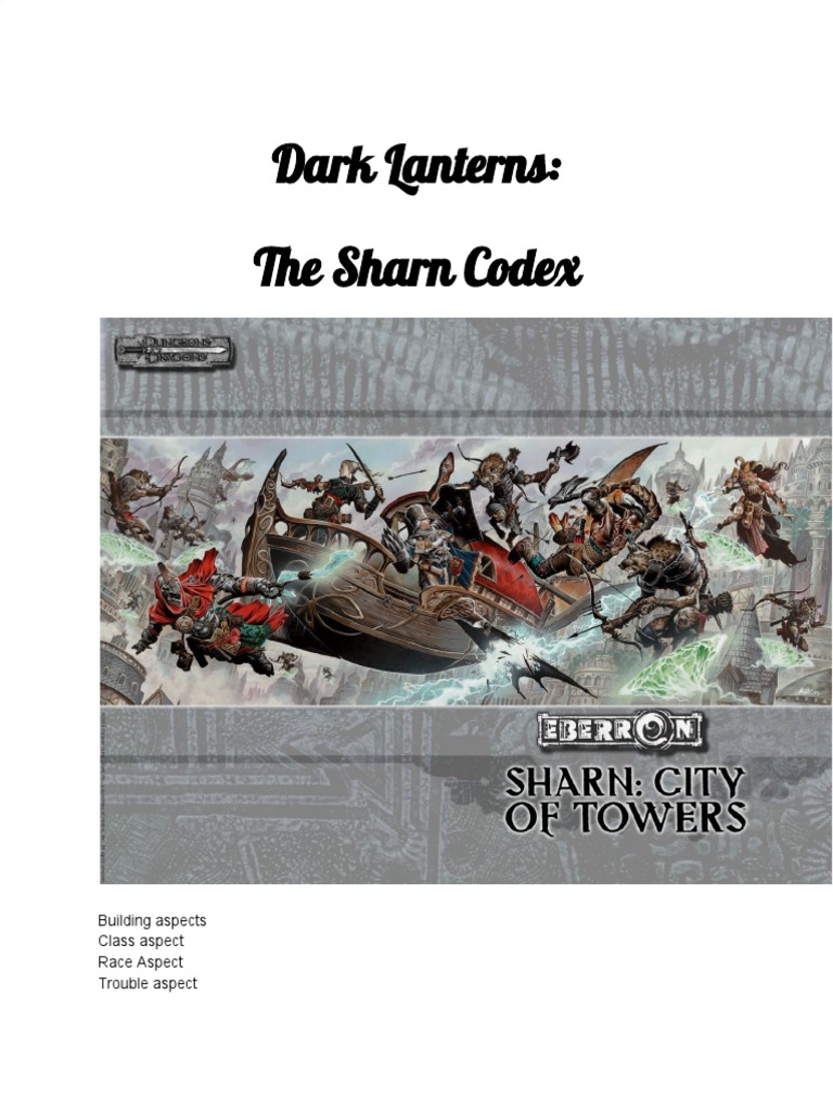 Fate Core The Dark Lantern Chronicles | PDF | World Of Eberron