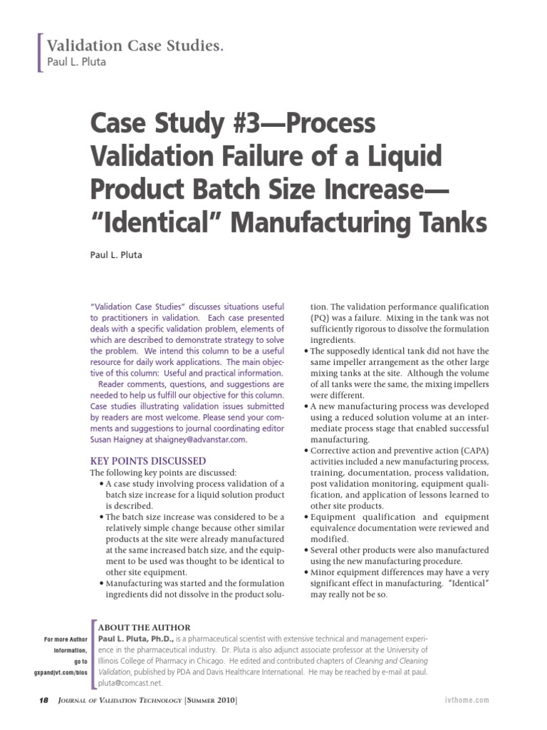 Liquid Batch Size Validation Failure | PDF | Purified Water ...