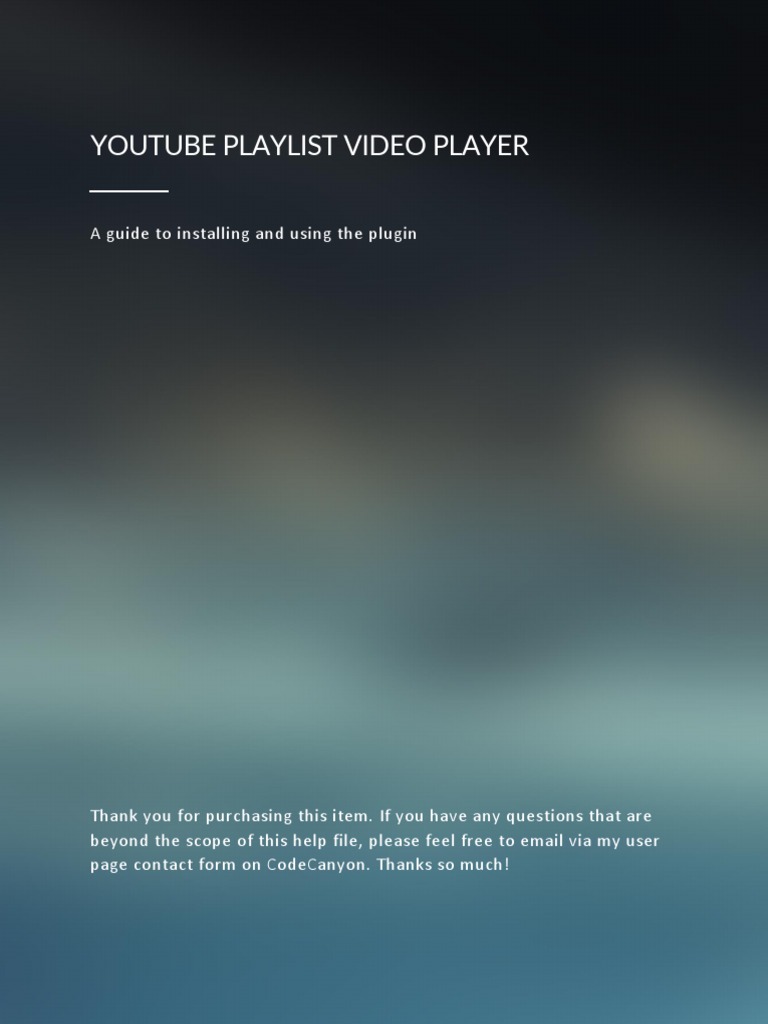 A Comprehensive Guide to Installing, Configuring, and Using the YouTube Playlist Video Player ...