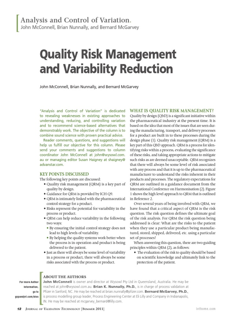 Quality Risk Management | PDF | Risk Management | Risk Assessment