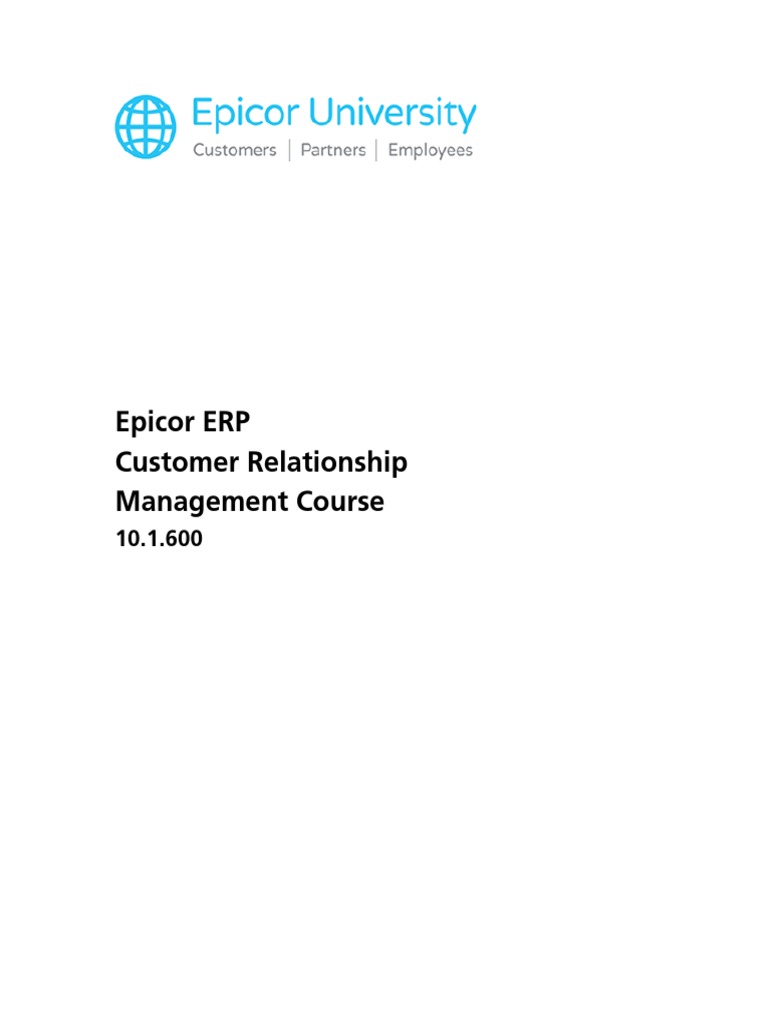 Customer Relationship Management Pdf Sales Enterprise Resource