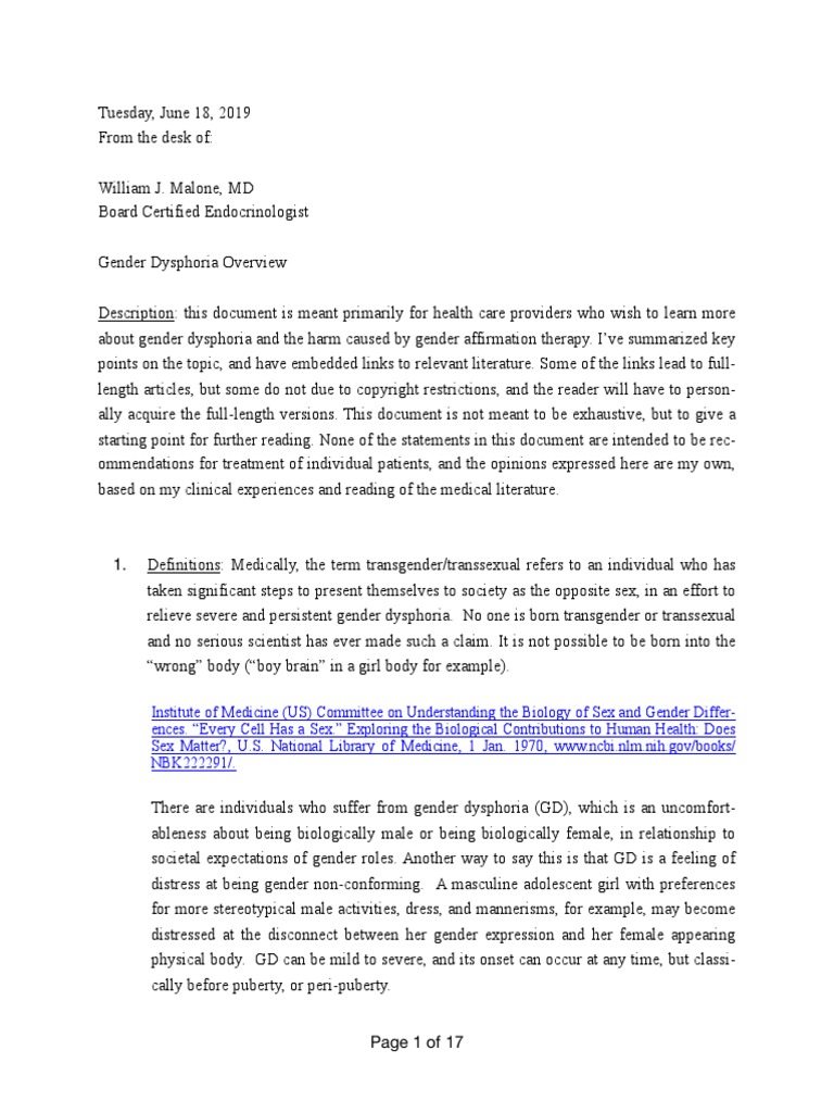 Gender Dysphoria Resource For Providers | PDF | Transgender | LGBTQIA+ ...