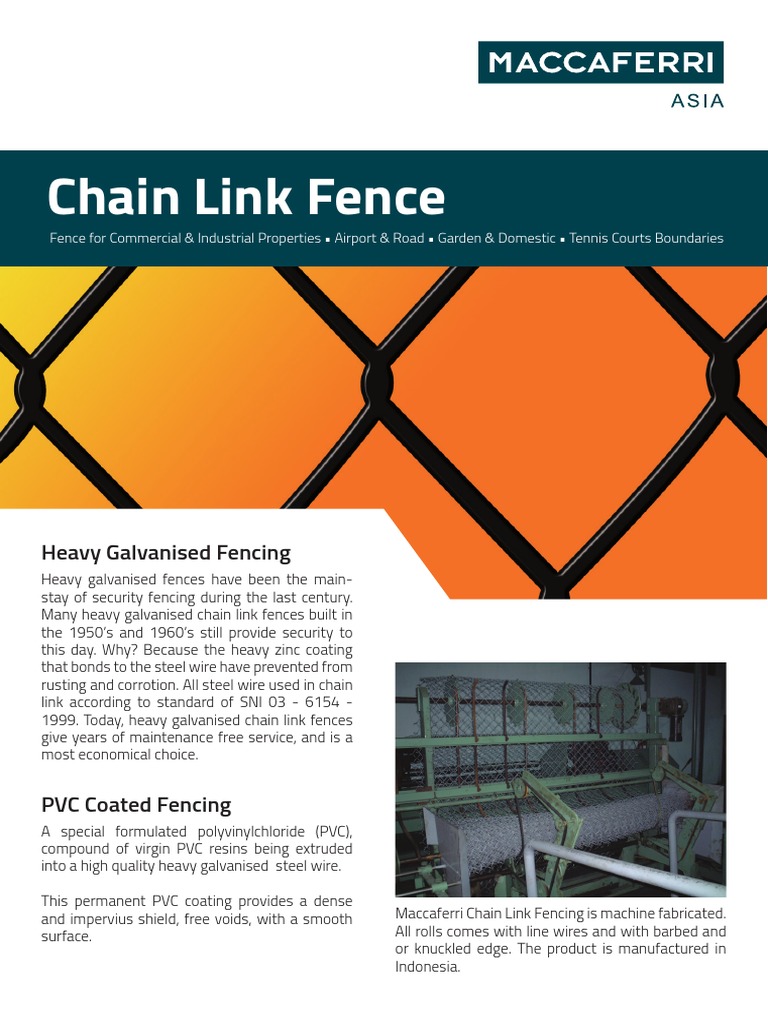 Chain Link Fence Brochure-New | PDF | Galvanization | Polyvinyl Chloride