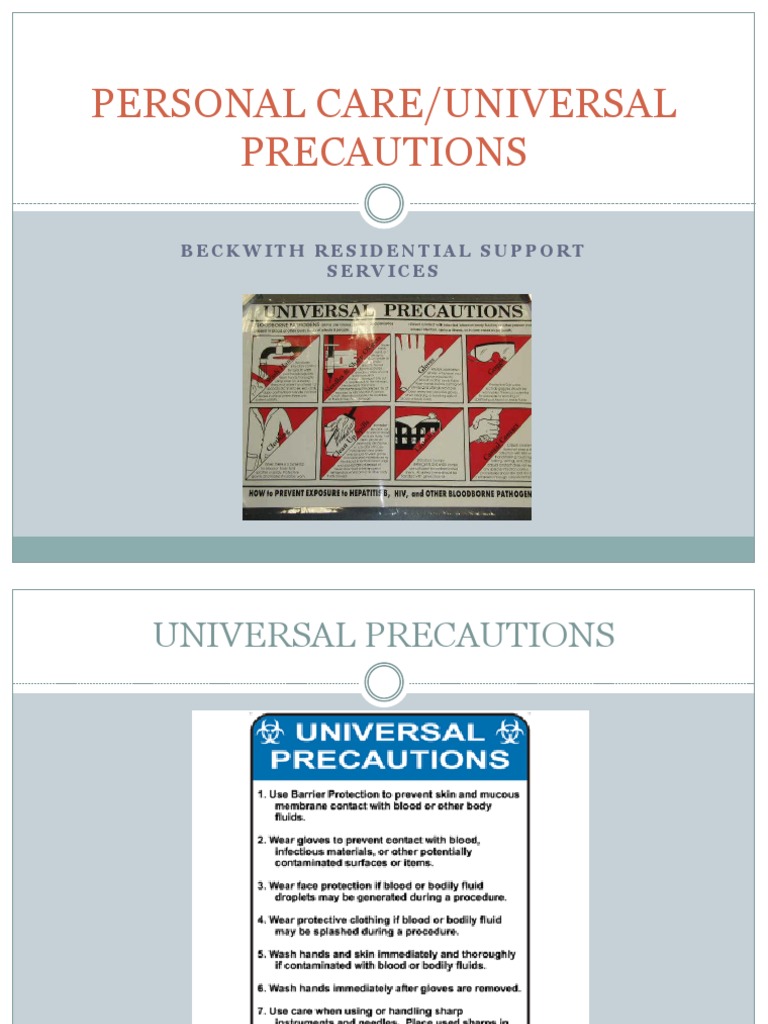 Personal Care/Universal Precautions: Beckwith Residential Support ...