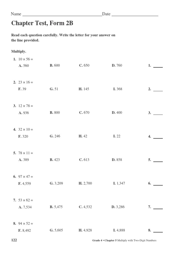 Chapter Test, Form 2B: Name Date | PDF
