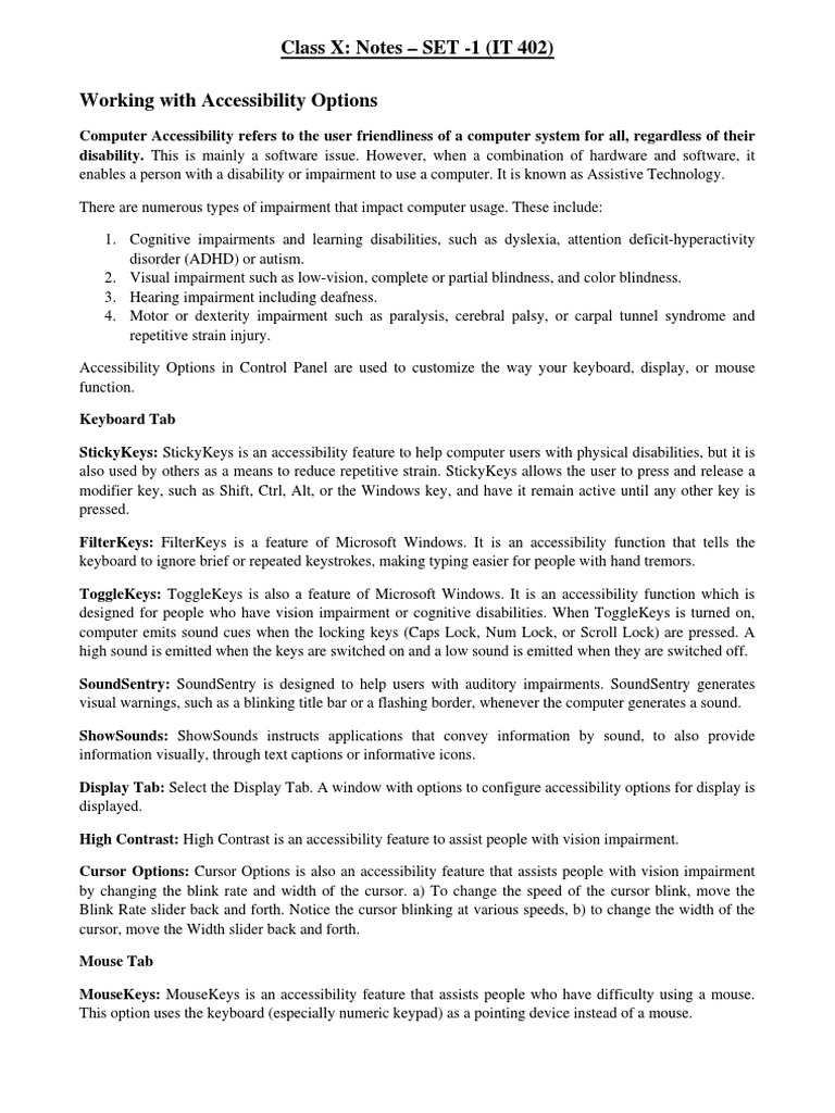 Class X - IT Notes - 1 | PDF | Internet Access | Digital Subscriber Line