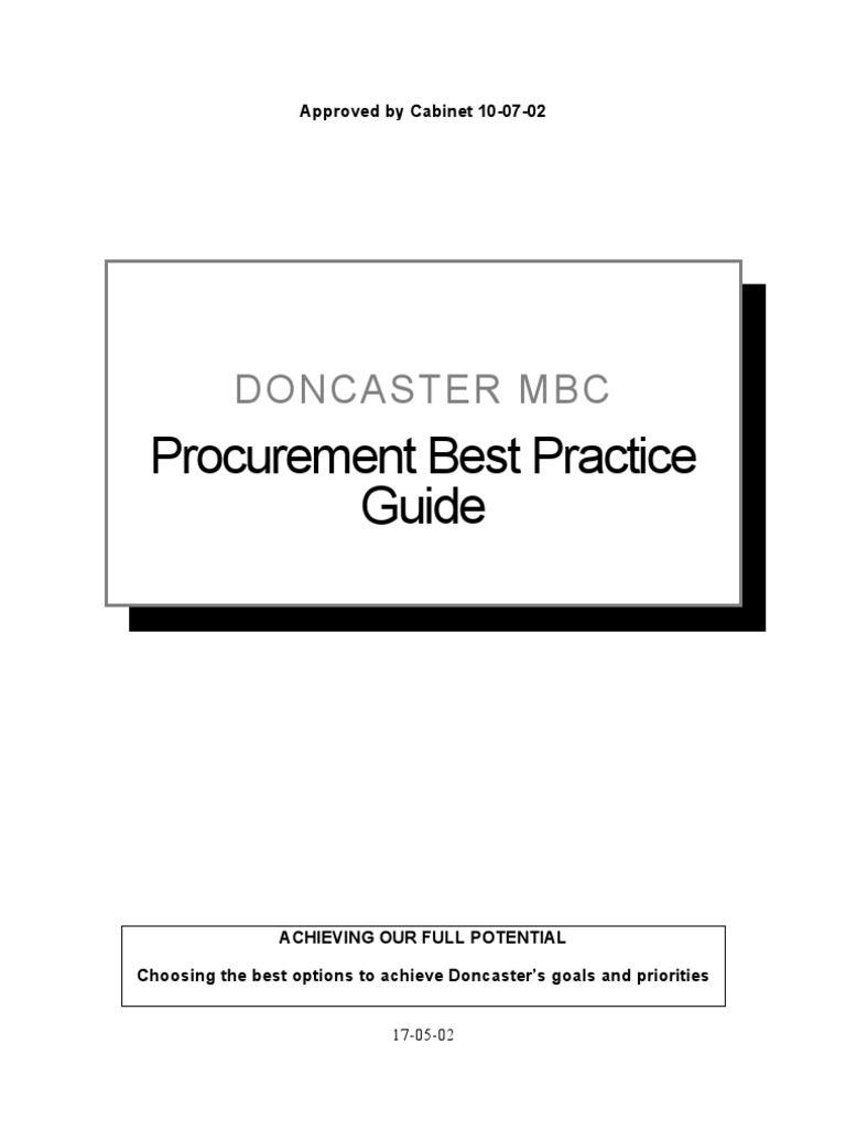 Procurement Best Practice Guide | PDF | Supply Chain | Procurement