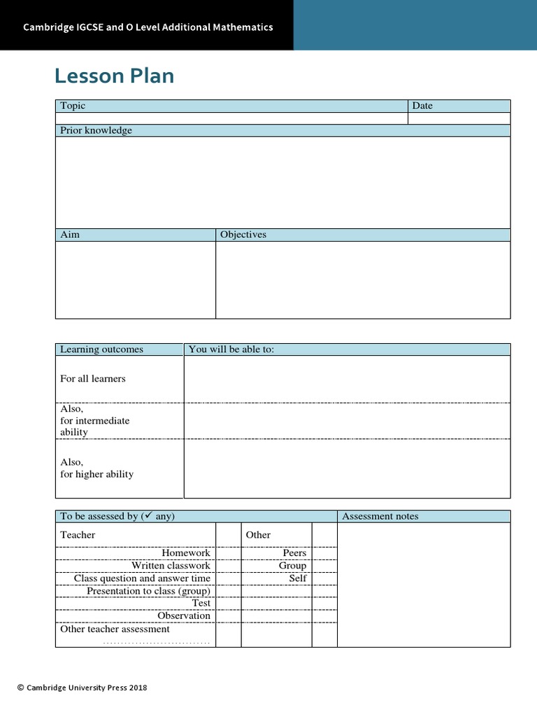 Lesson Plan: © Cambridge University Press 2018 | PDF