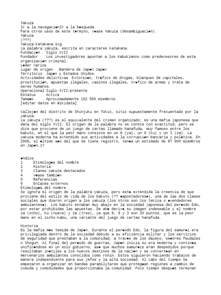 La historia y estructura de la Yakuza, la mafia japonesa | PDF ...