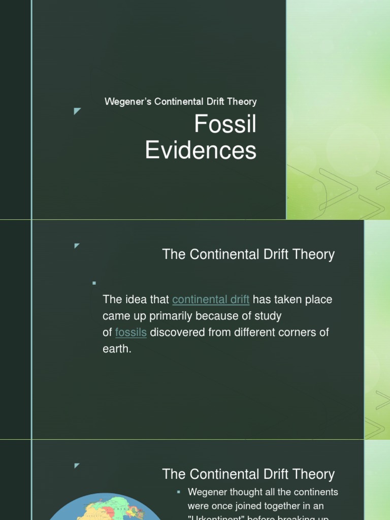 Fossil Evidences: Wegener's Continental Drift Theory | PDF | Geology ...