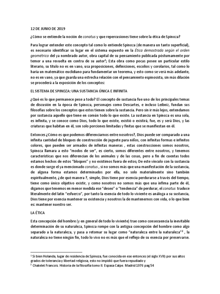 Conatus Spinoza | PDF | Baruch Spinoza | Epistemología