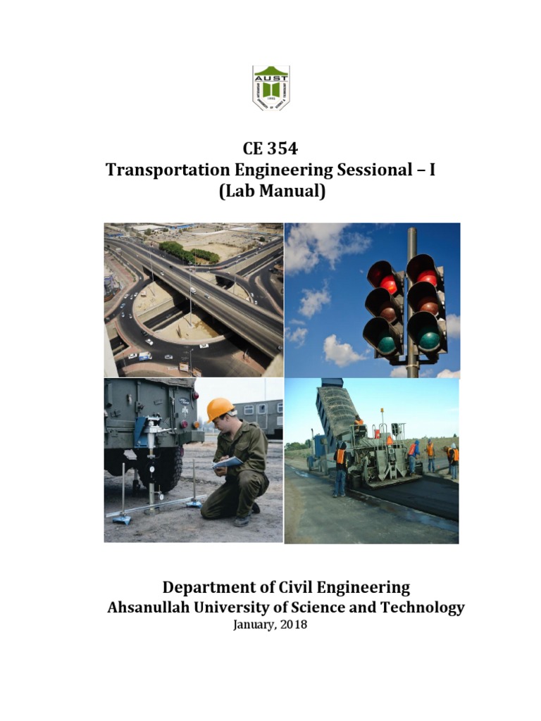 CE 354 Transportation Engineering Sessional - I (Lab Manual) | PDF ...