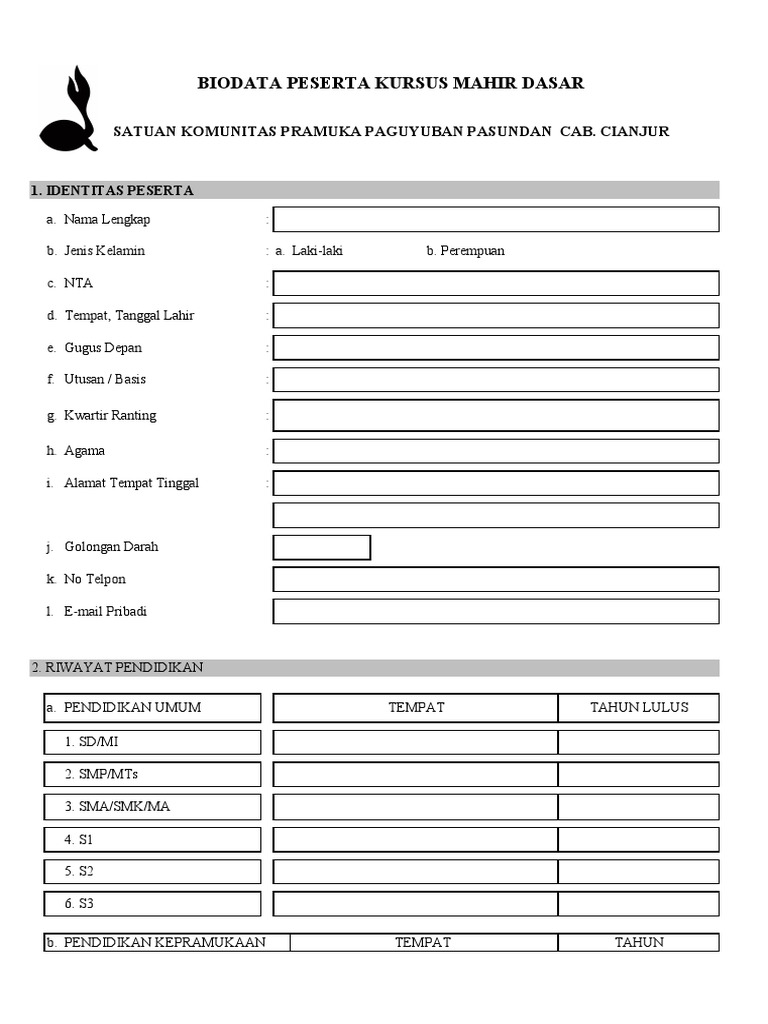Biodata Peserta KMD | PDF