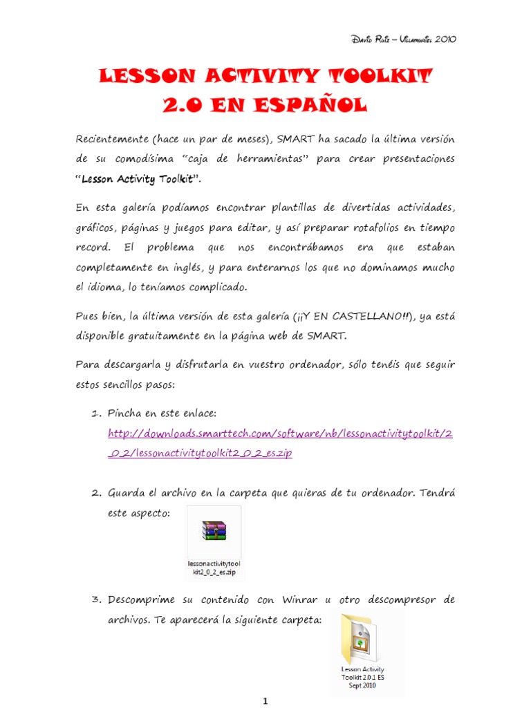 Tutorial para Descargarse El Lesson Activity Toolkit 2.0 en Español ...
