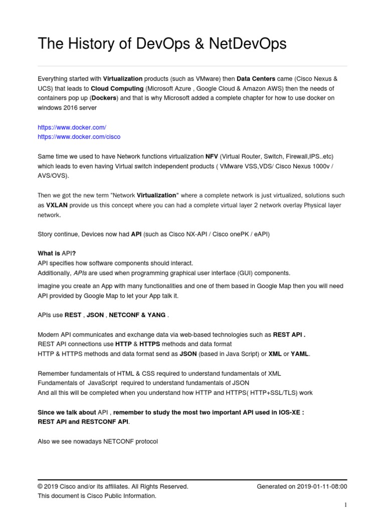 The History of DevOps & NetDevOps | PDF | Application Programming Interface | Virtual Private ...