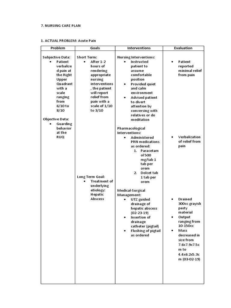 Problem Goals Interventions Evaluation | PDF | Intravenous Therapy ...