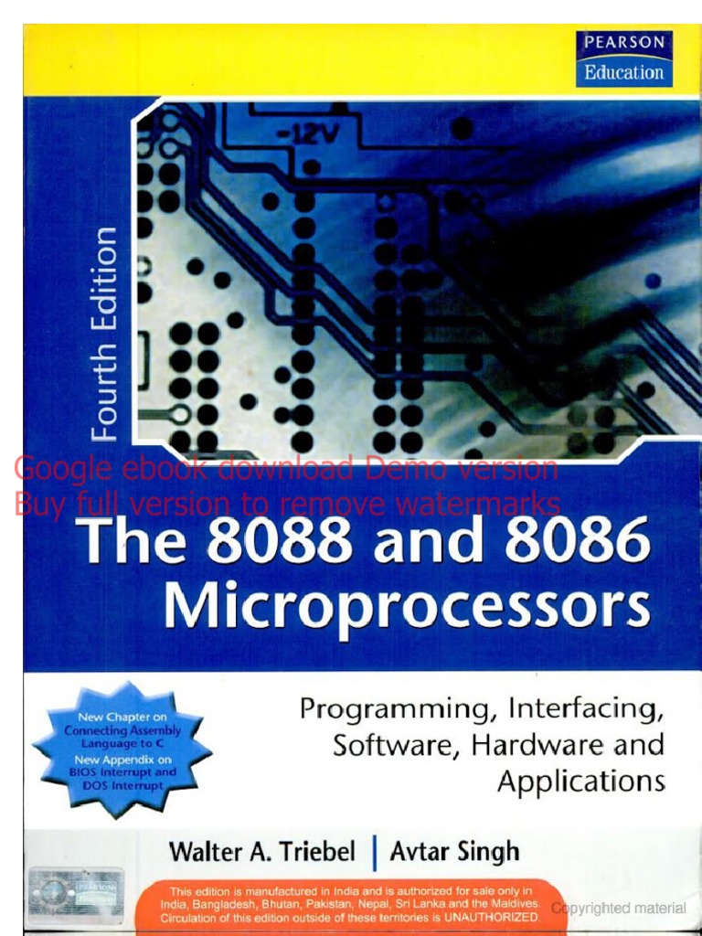 The 8088 And 8086 Microprocessors Programming Interfacing Software Hardware Triebel