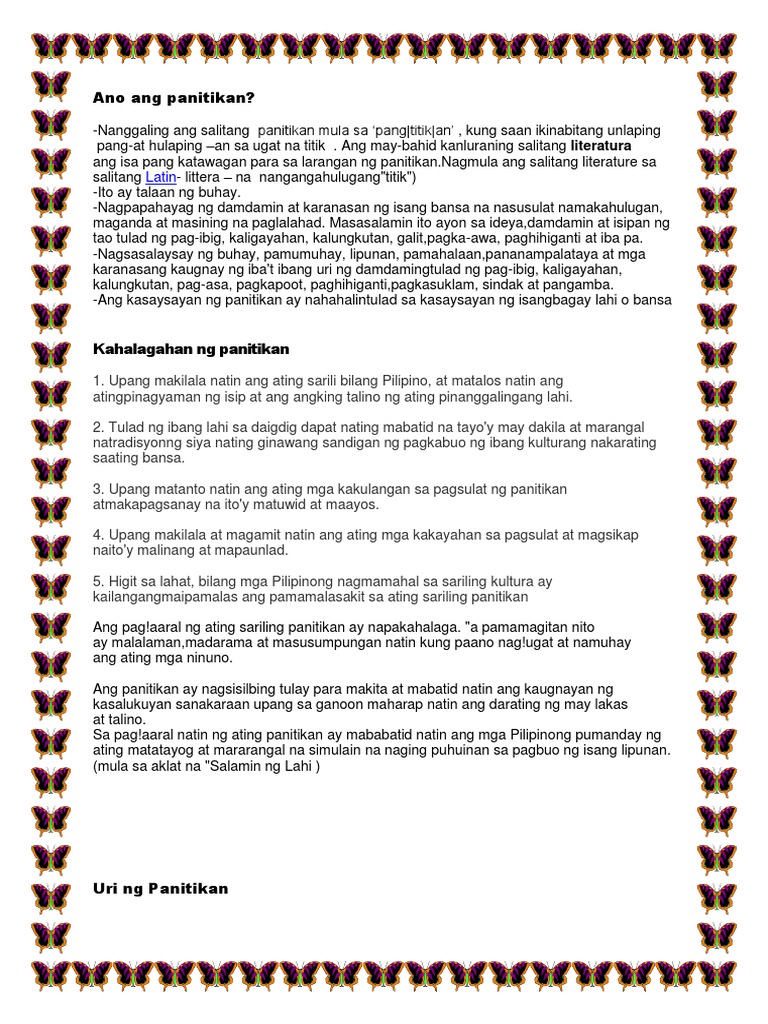 Ano Ang Panitikan | PDF