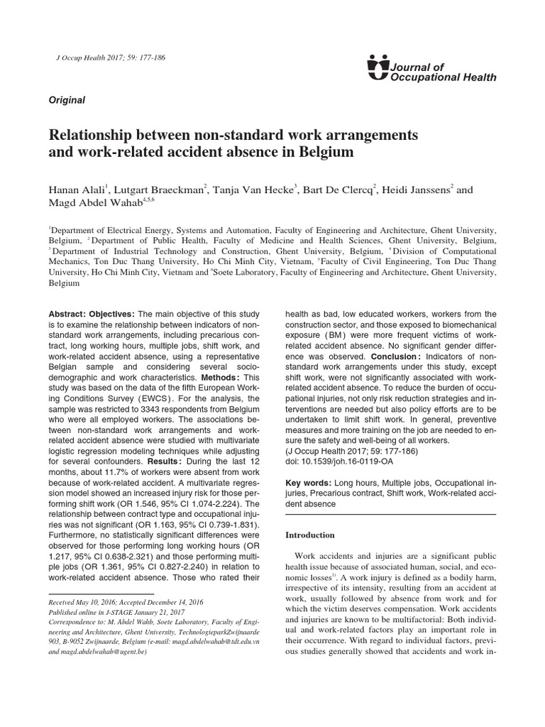 Relationship Between Non-Standard Work Arrangements and Work-Related ...