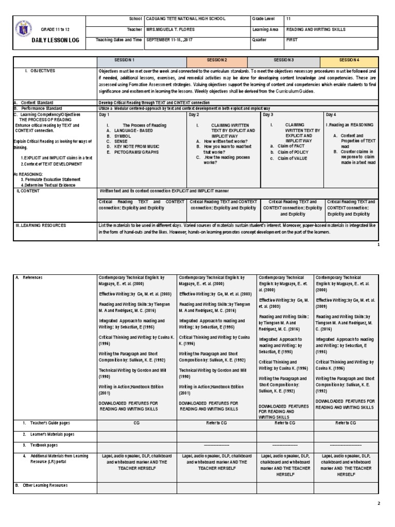 RW Skills | PDF | Educational Psychology | Learning