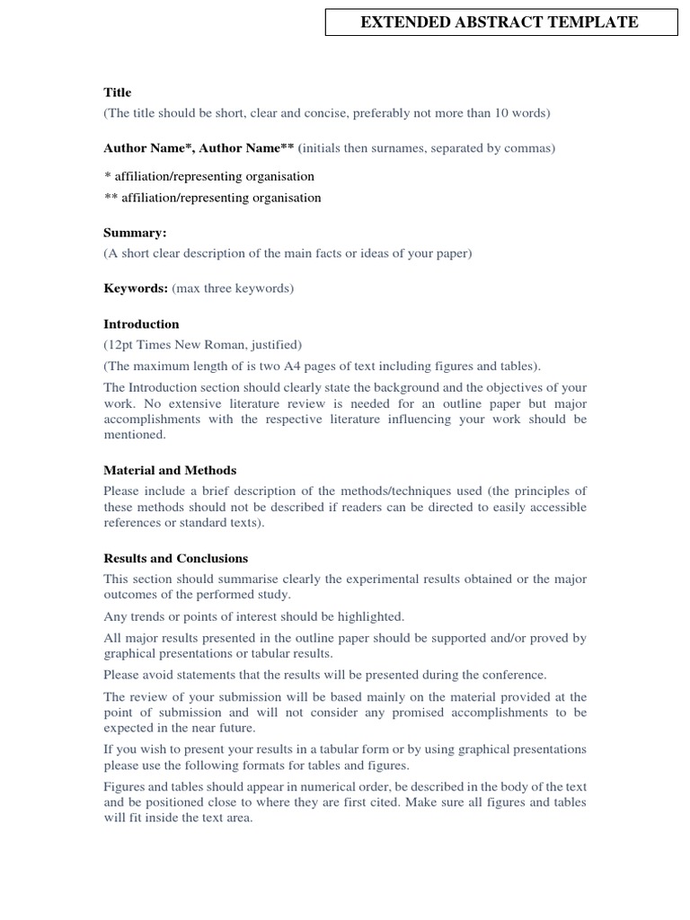 A Guide to Creating Informative Extended Abstracts | PDF | Writing