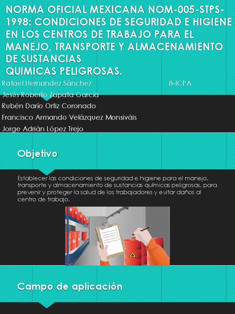 Norma Oficial Mexicana Nom 005 Stps 1998 | PDF | Oxígeno | Descarga ...