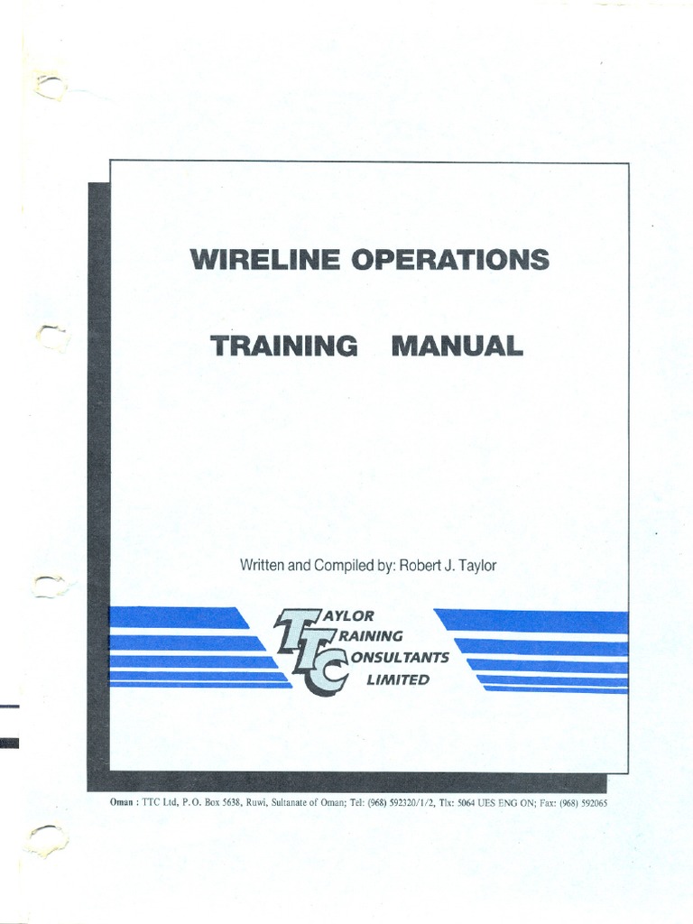 Wireline OP Manual by Bob Taylor PDF | PDF | Manufactured Goods | Mechanical Engineering