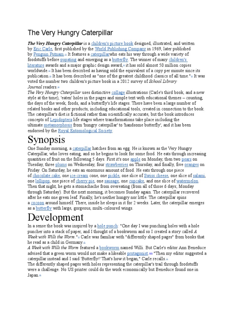 The Very Hungry Caterpillar | PDF | Books