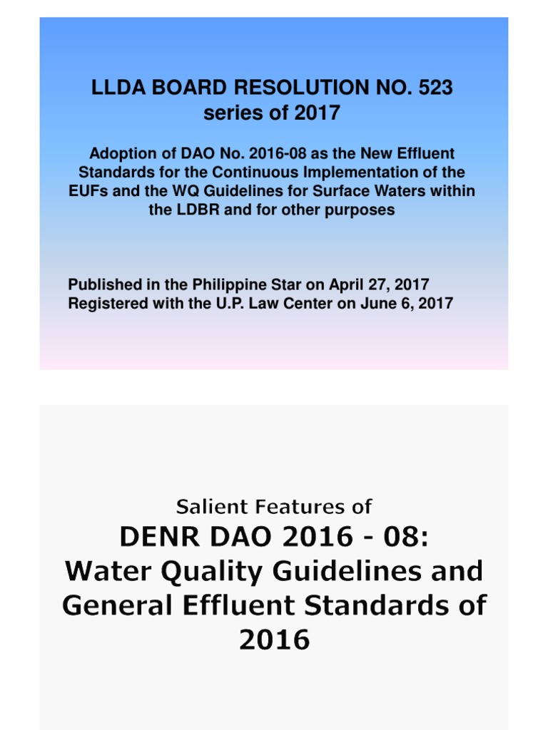 Denr Dao 2016-08 | PDF | Water Quality | Mining
