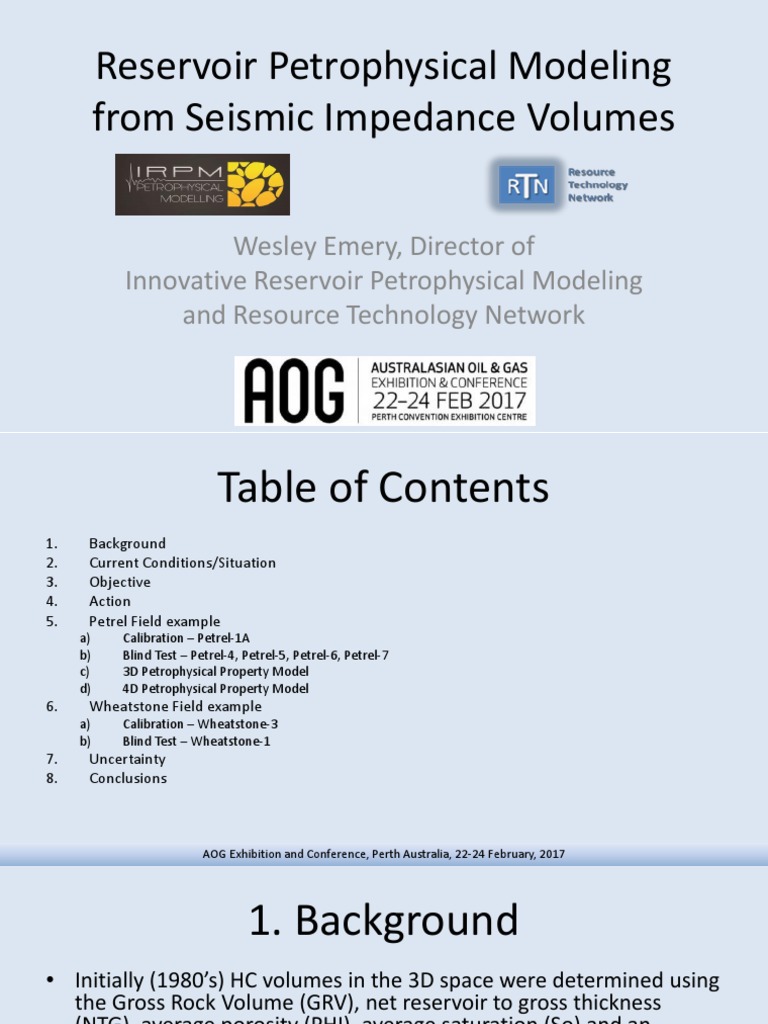 EMERY Wesley Reservoir Petrophysical Modeling | PDF | Petroleum ...