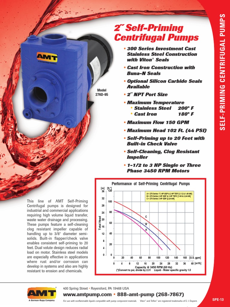 Ficha Técnica - 2 Inch - AMT (ENG, Dic.2012) | PDF | Pump | Mechanical ...