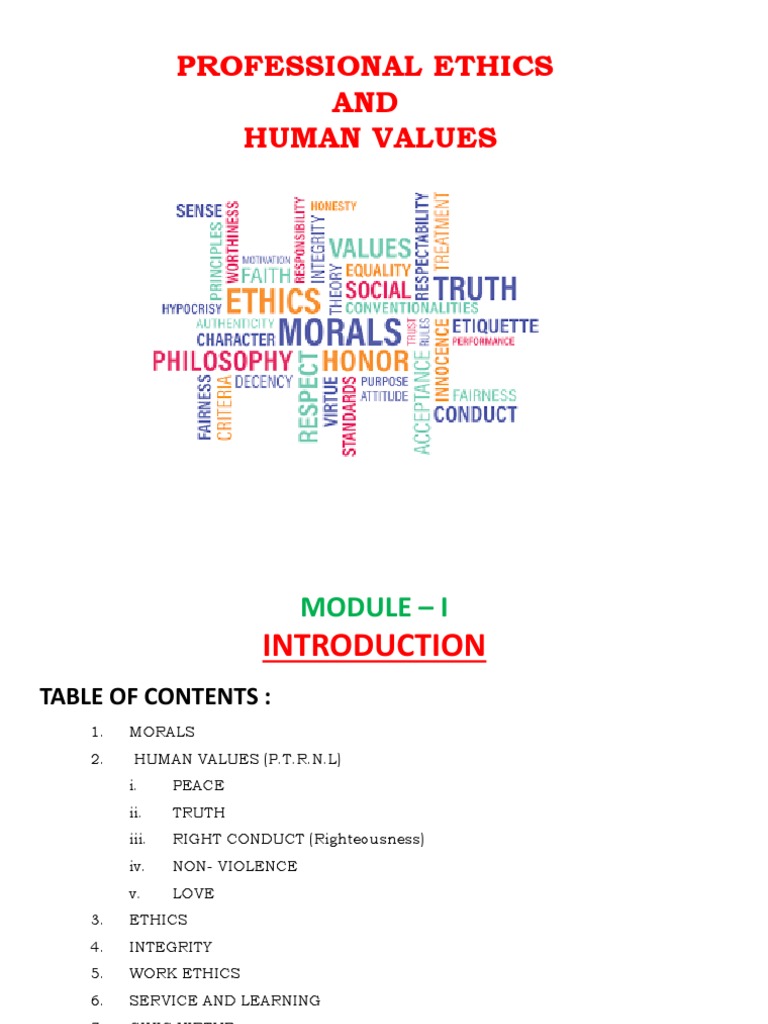 Morals Values | PDF | Integrity | Virtue