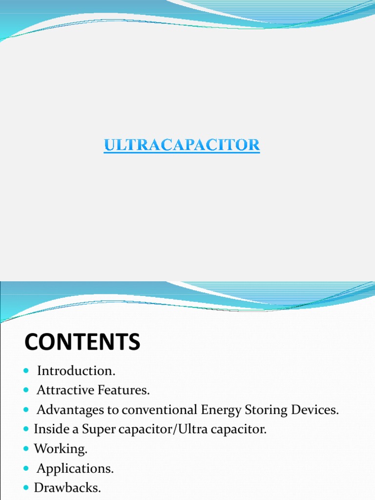Ultracapacitor-Ppt 1 | PDF | Capacitor | Electricity