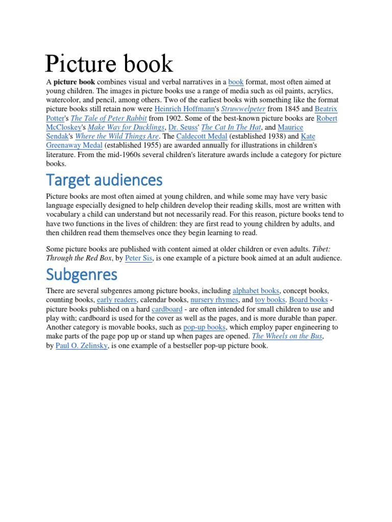 Picture Book: Target Audiences | PDF | Picture Book | Children's Books