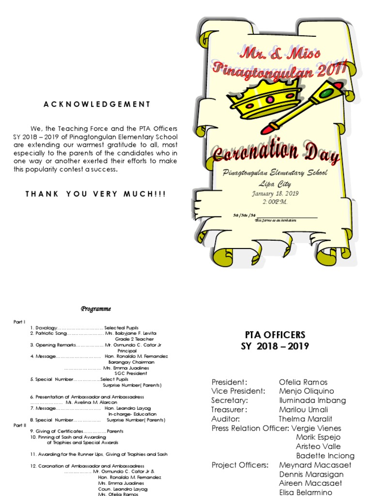 Prince and Princess Program 2019 | PDF