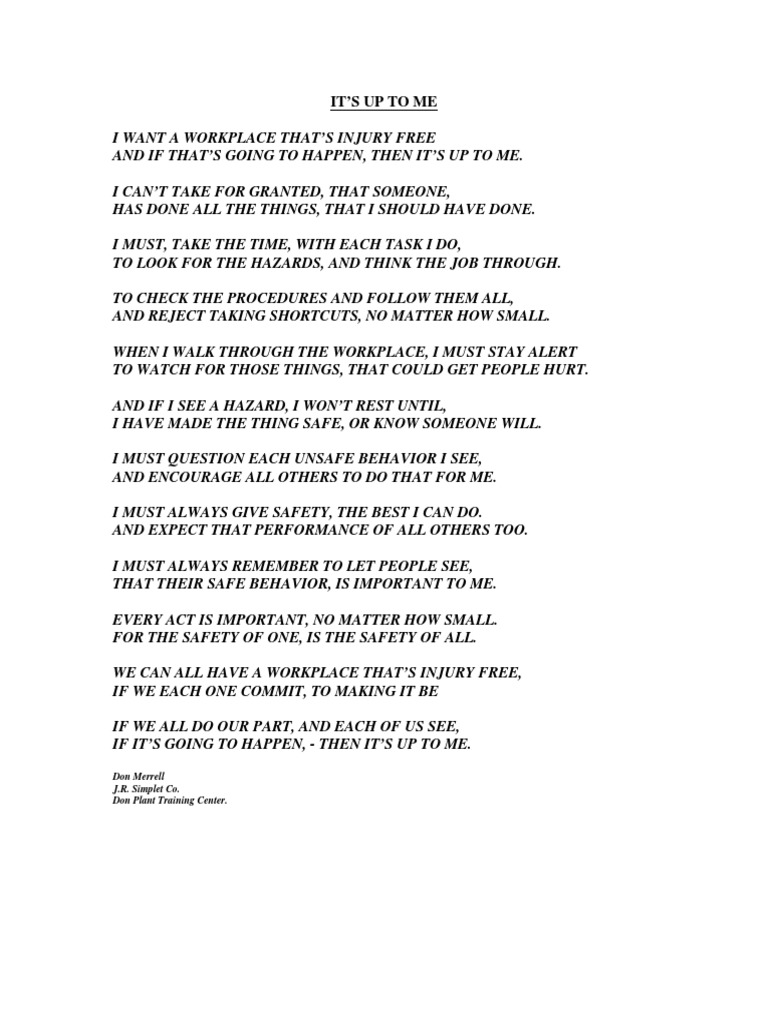 It'S Up To Me: Don Merrell J.R. Simplet Co. Don Plant Training Center | PDF