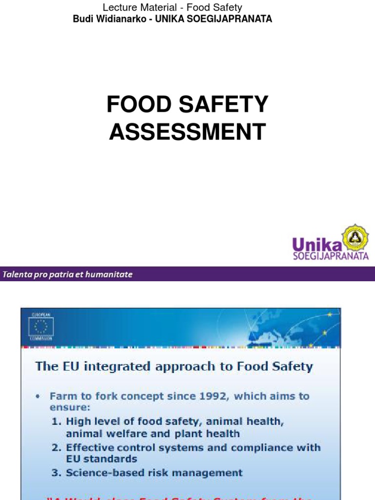 Lecture 12 - Food Safety Assessment | PDF | Risk Management | Hazards