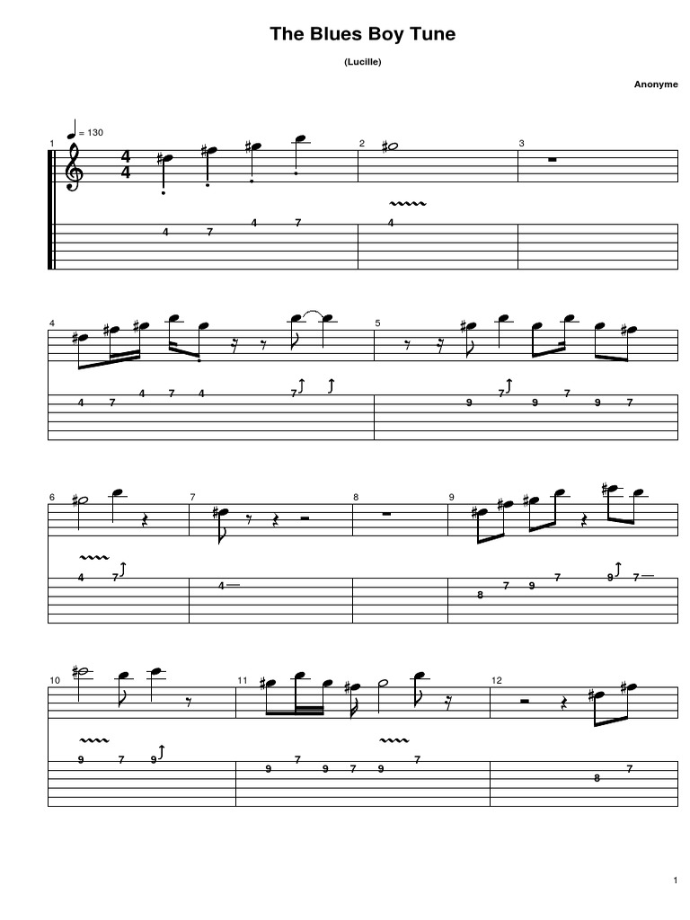 B.B. King - Blues Boys Tune (Guitar Pro) | PDF | Sports | Chess