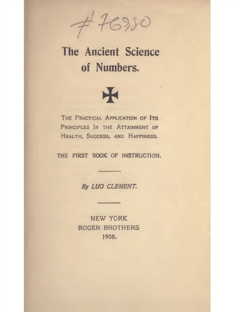 The Ancient Science of Numbers (1908) by Luo Clement | PDF | Thought | Science