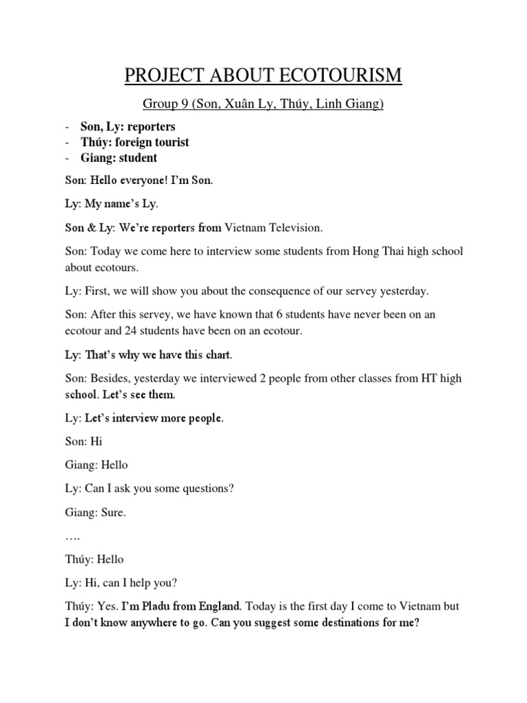 Project About Ecotourism | PDF