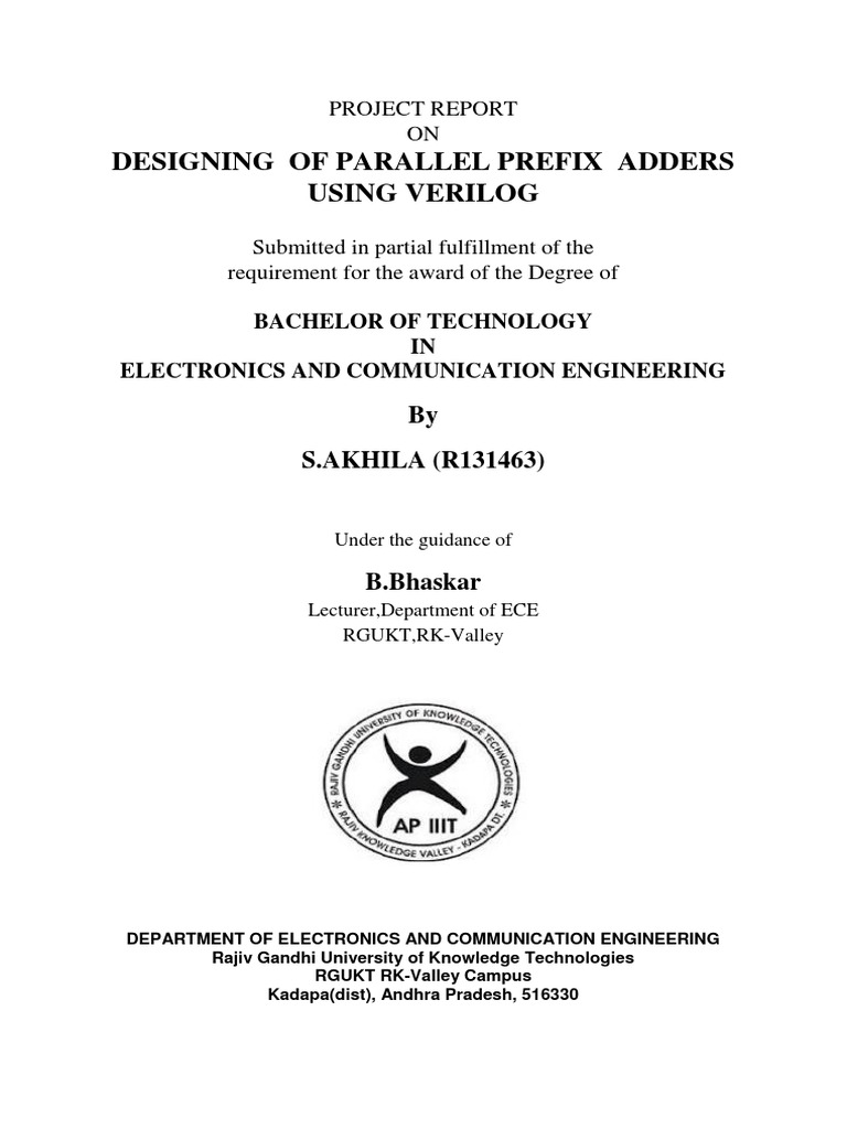Designing Parallel Prefix Adders in Verilog | PDF | Digital Technology ...