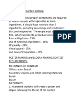 Criteria For Cooking Contest | PDF