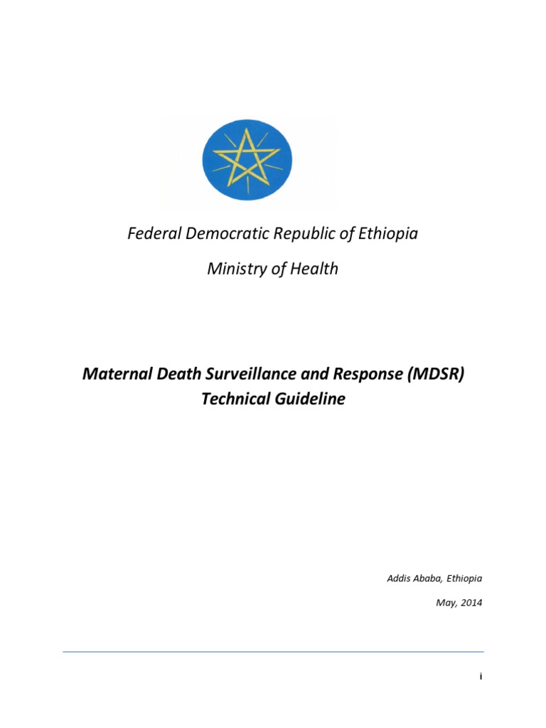 MDSR Technical Guidelines Ethiopia | PDF | Maternal Death | Maternal Health
