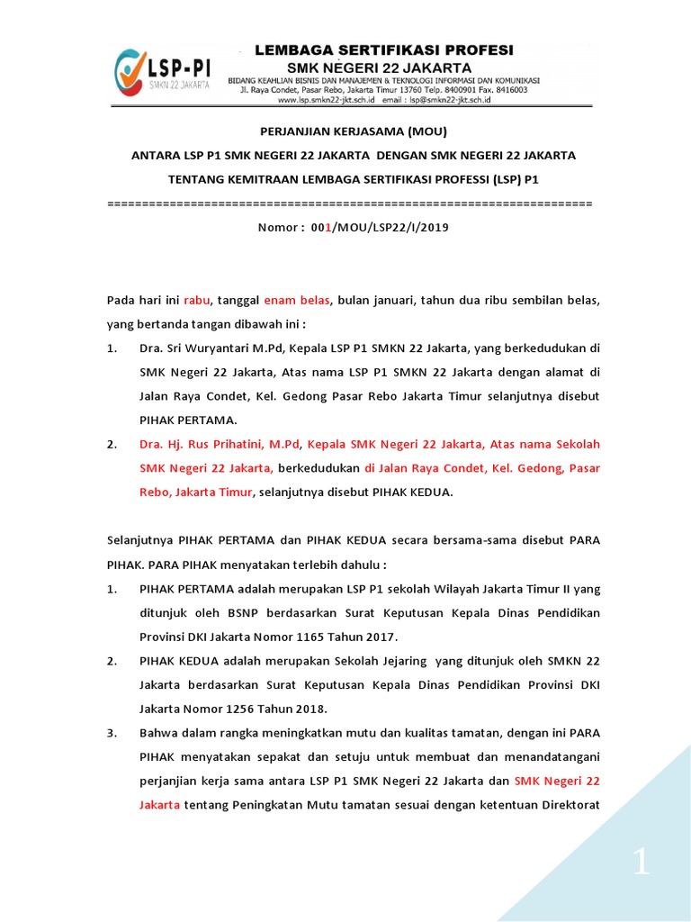 SMK Negeri 22 Jakarta | PDF